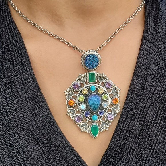 Nicky Butler | Jewelry | Nicky Butler Druzy Multi Gemstone Pendant Nb ...